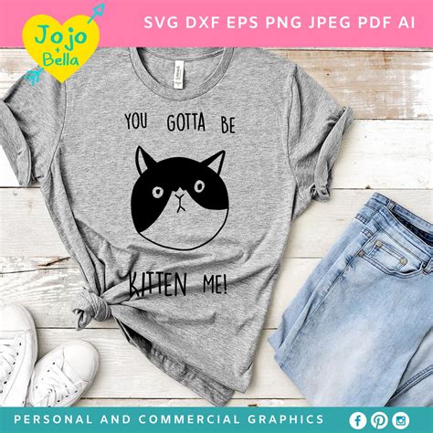 You Gotta Be Kitten Me Svg Svg Dxf Eps Jpeg Png Ai Etsy Uk