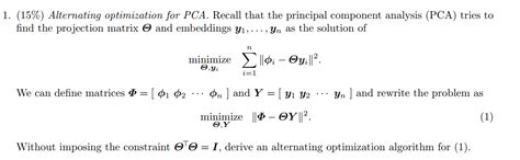 1 15 Alternating Optimization For Pca Recall