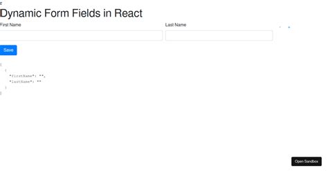 React Dynamic Form Fields Forked Codesandbox