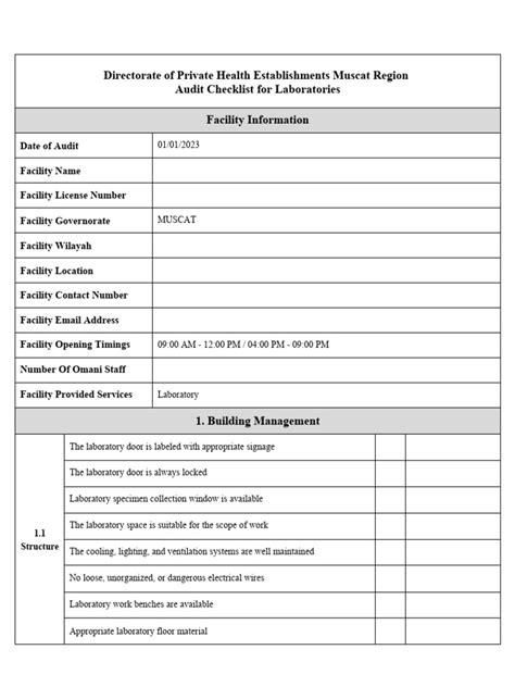 Laboratory New Check List 2024 Pdf Laboratories Hand Washing
