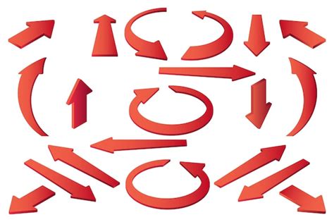 Premium Vector 3d Arrow Icon Indicating Different Direction Of Red