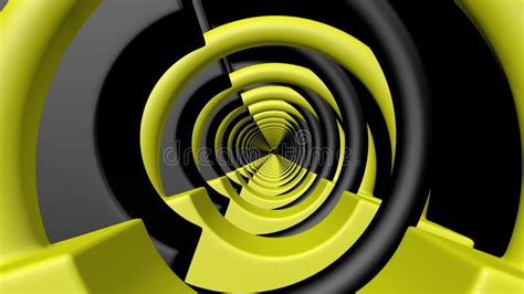 Abstract Looping Animation The Camera Moves Through A Yellow Black