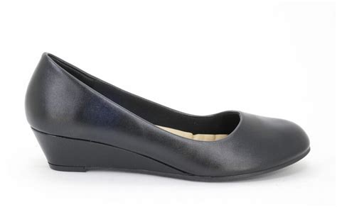 Orbit Black Low Wedge Court Shoe The Whatnot Shoes