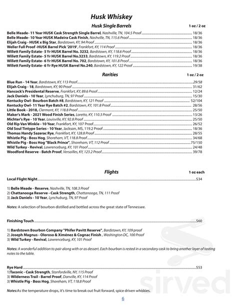Husk Menus In Nashville Tennessee United States