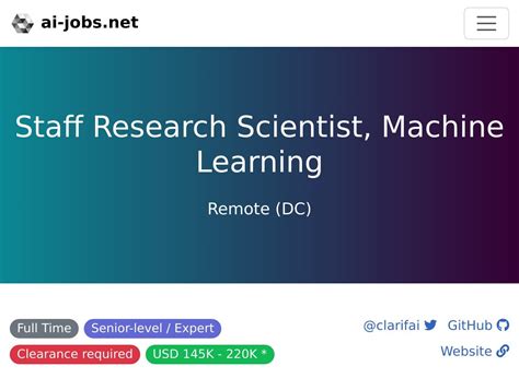 [hiring] staff research scientist machine learning remote r ai ml jobs