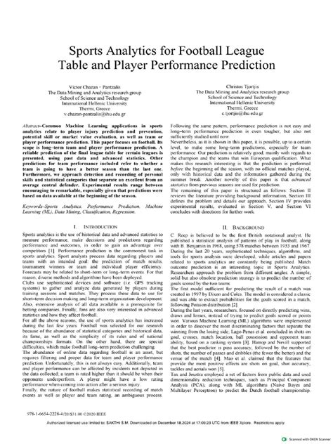 Sports Analytics For Football League Table And Player Performance