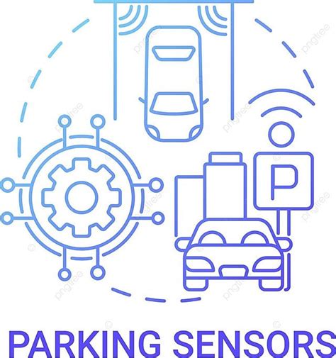 Parking Sensors Gradient Blue Concept Icon Automobile Notion Sensor Vector Automobile Notion