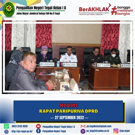 KPN HADIRI RAPAT PARIPURNA DPRD PENGADILAN NEGERI TEGAL KELAS I A