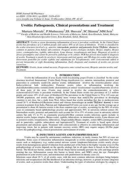 Uveitis Pathogenesis Clinical Presentations And Treatment Pdf