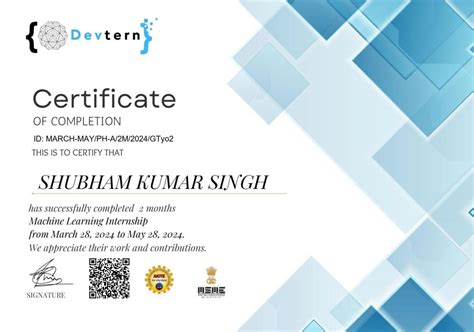 Shubham Kumar Singh On Linkedin Machinelearning Internship Devtern