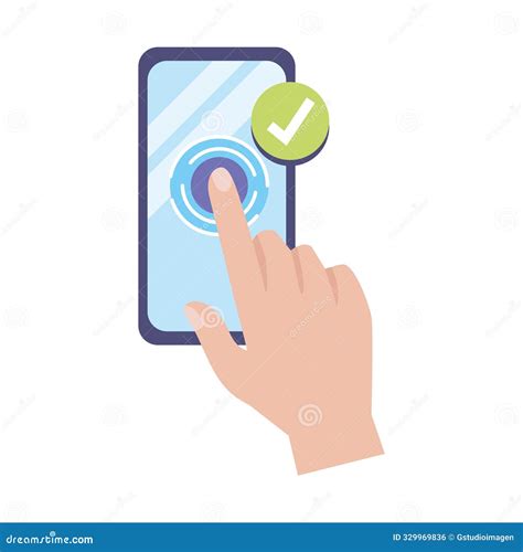 Fingerprint Security Digital Biometric Sensor Stock Illustration
