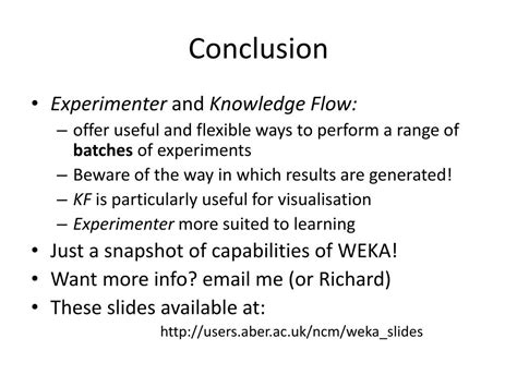 Ppt Weka Experimenter And Knowledge Flow Interfaces Powerpoint