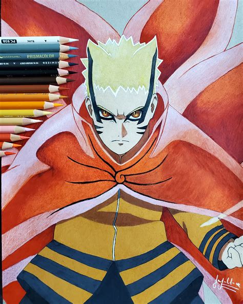 Wanted To Share A Drawing I Made Of Baryon Mode Naruto Rnaruto