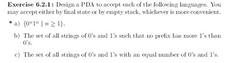 Solved Exercise Design A PDA To Accept Each Of The Chegg
