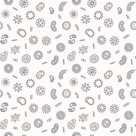 Premium Vector Seamless Bacteria Pattern Vector Microbiology Illustration