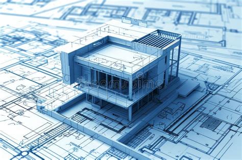 Comprehensive House Blueprint 3d Plan Generate Ai Stock Illustration