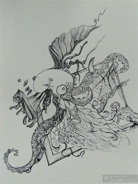 抓狂的章鱼 花瓣网