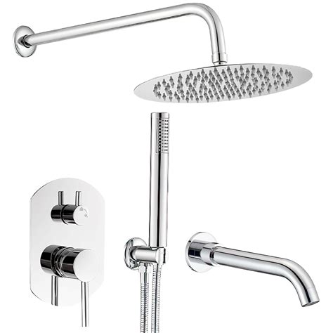 Baignoire douche à encastrer murale ovale chromée série Duero VALAZ
