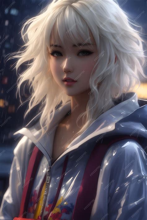 비를 내는 애니메이션 소녀 애니메이션 소녀 벽지 애니메이션 판타지 아트 애니메이션 일러스트레이션 Ai 생성 프리미엄 사진