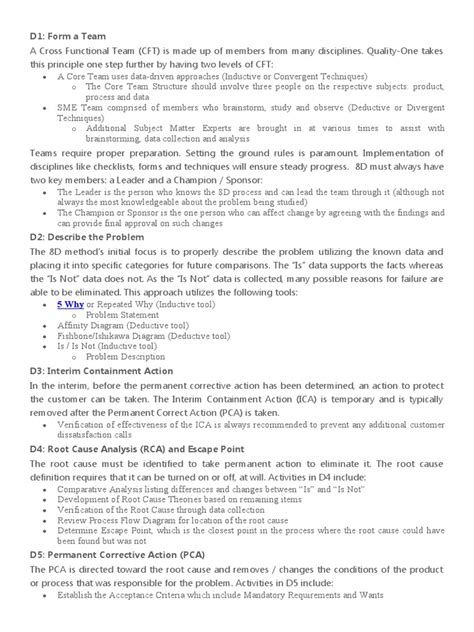 8d Steps Explaination Pdf Methodology Reliability Engineering