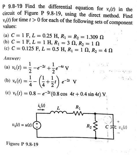 Solved Find The Differential Equation For Vc T In The Ci Chegg