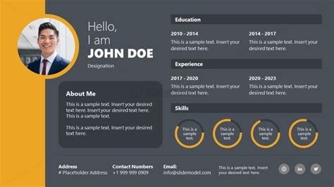One Slide Resume Presentation Template Slidemodel