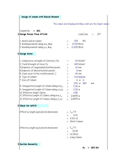 Design Of Column Biaxial Bending Long Column Pdf Column Bending
