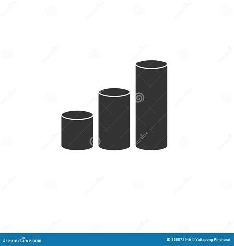 Icon Growing Analytic And Cylinder Graph Business Vector Illustration