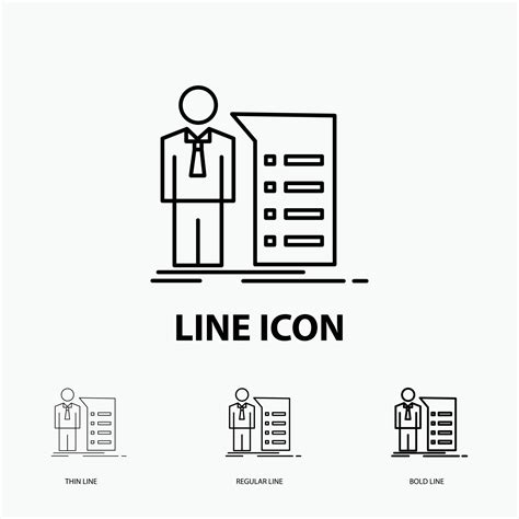 Business Explanation Graph Meeting Presentation Icon In Thin