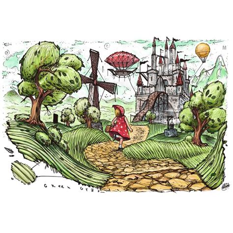 Иллюстрация Красная шапочка в стиле 2d