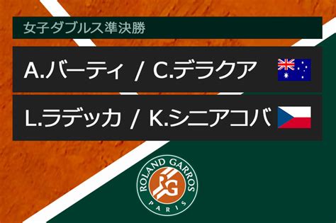 全仏オープンテニス2017【ダブルス】 女子準決勝 Aバーティ Cデラクア Vs Lラデッカ Kシニアコバ Wowow