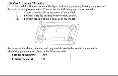 Solved Q2 Part 1 Manual Nc Coding Given The Model With
