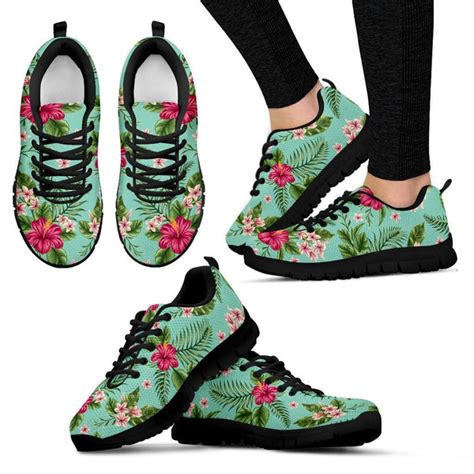 Plumeria And Hibiscus Hawaiian Flower Women Sneakers Shoes Jorjune