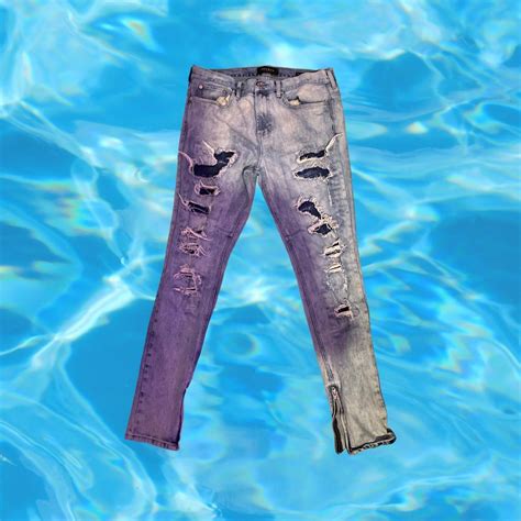 Pacsun Light Wash Zipper Denim Light Blue Faded Depop