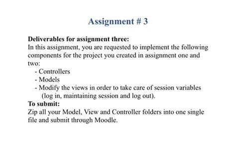 solved assignment 3 deliverables for assignment three in