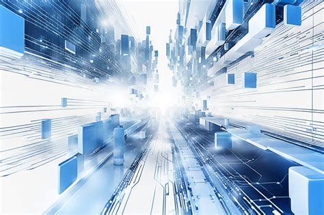 White Blue Abstract Technology Background With A Network Grid And Particles Connected Sci Fi