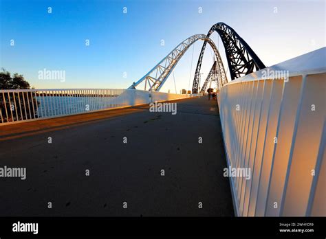 Matagarup Pedestrian Bridge Burswood Perth Western Australia Stock