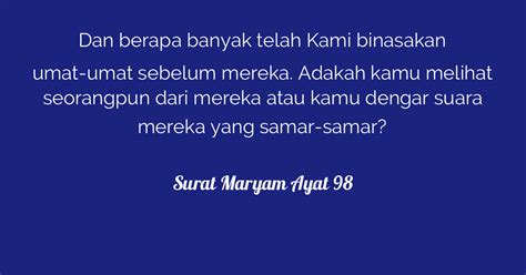 Surat Maryam Ayat 98