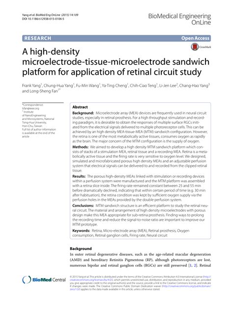 Pdf A High Density Microelectrode Tissue Microelectrode Sandwich Platform For Application Of