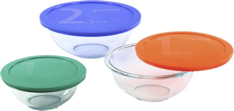 Pyrex Glass Mixing Bowls With Lids 8 Piece Set Home