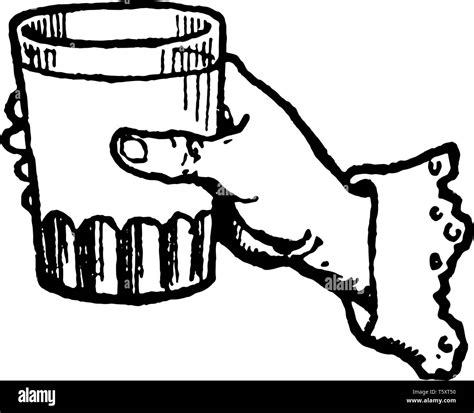 Full Drinking Glass Is A Drinking Vessels Vintage Line Drawing Or