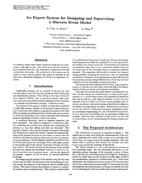 Pdf An Expert System For Designing And Supervising A Discrete Event Model