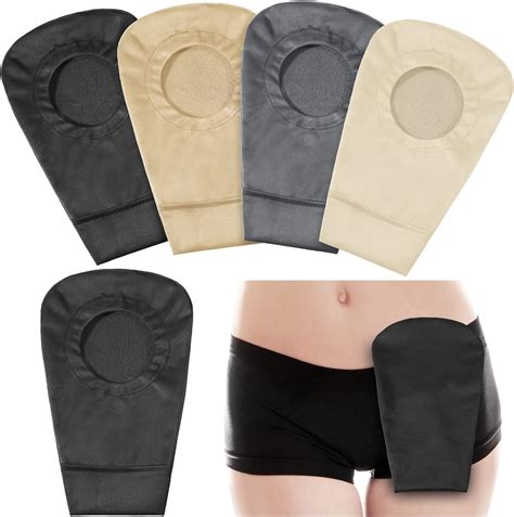 Sherr 4 Pieces Ostomy Bag Cover Colostomy Bag Covers Odor Control Stretchy Pouch