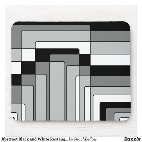 abstract black and white rectangles mouse pad zazzle print design