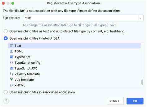 File Type Associations IntelliJ IDEA Documentation