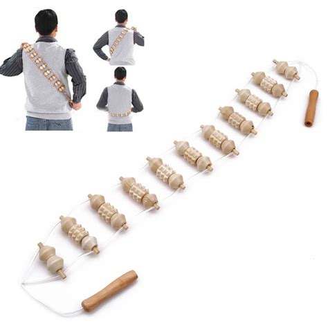Back Massager Wooden Wheel Full Body Neck Back Leg Waist Roller Massage