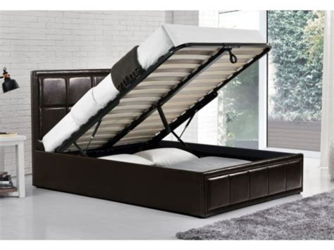 Birlea Hannover 4ft6 Double Brown Faux Leather Ottoman Bed By Birlea