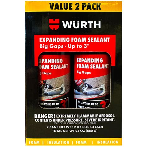 würth expanding foam sealant value 2 pack big gaps up to 3 2 12 oz