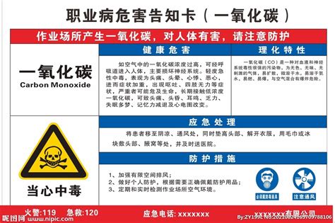 职业病危害告知卡一氧化碳设计图招贴设计广告设计设计图库昵图网