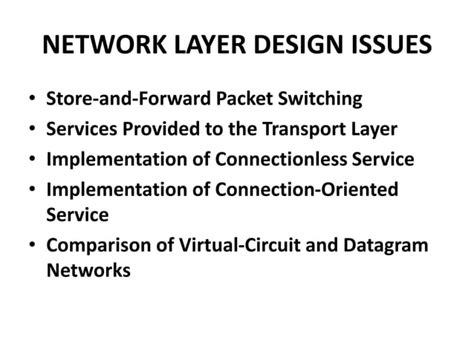 Network Layer Design Issues Pptx